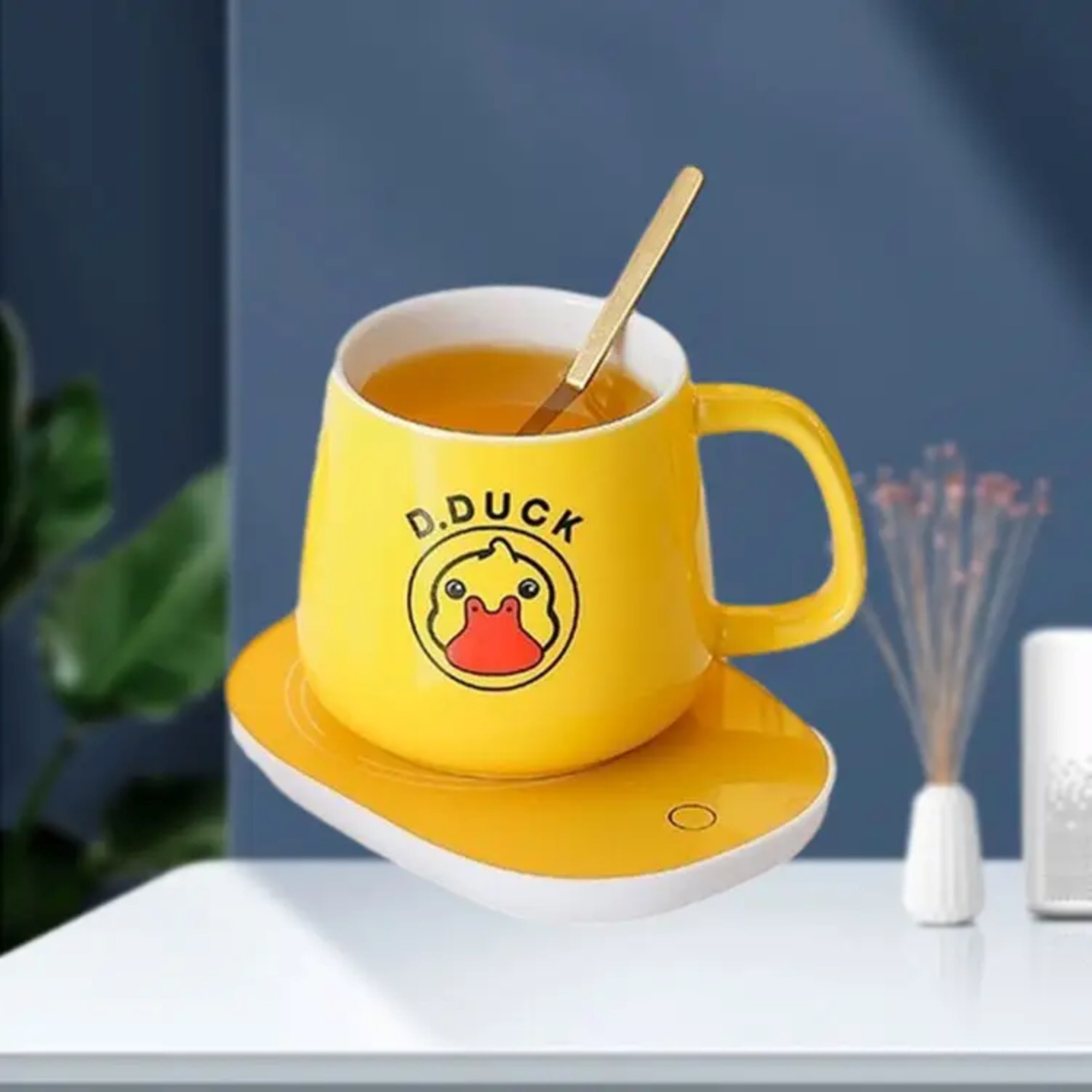 Комплект керамични чаши, с подгряване, D.DUCK, 350 мл, жълти - eMAG.bg