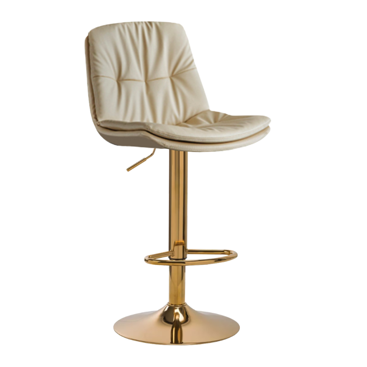 Scaun de bar, bistro 5 , crem, picior auriu - eMAG.ro