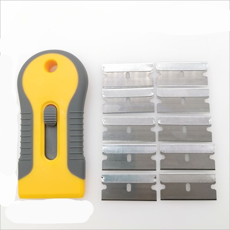 Racleta sticla/ceramica, Inox, Set 10 bucati, Galben - eMAG.ro