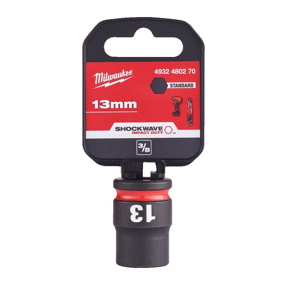 Cheie tubulara impact Shockwave 3/8", scurta, 13 mm, Milwaukee - eMAG.ro