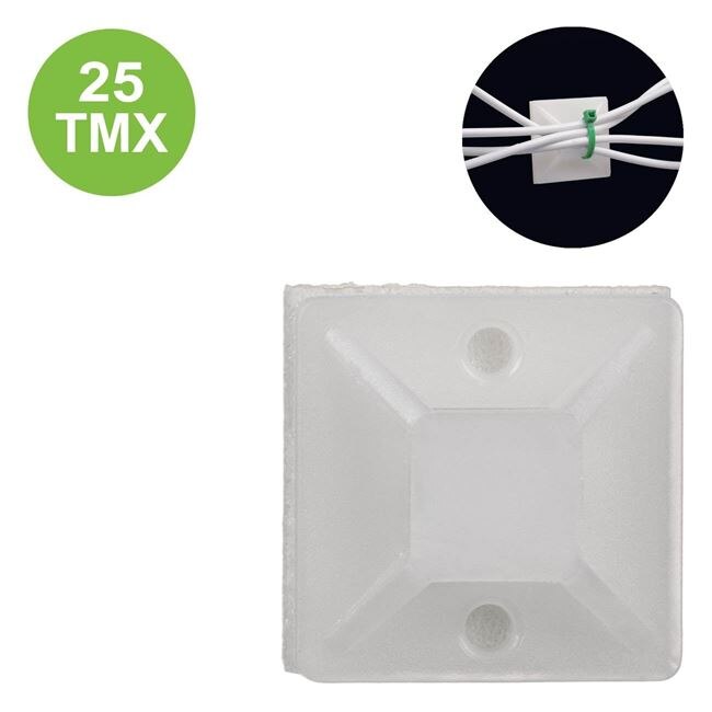 Suporturi Autocolante din Plastic Albe pentru Coliere Cabluri, 2x2cm ...