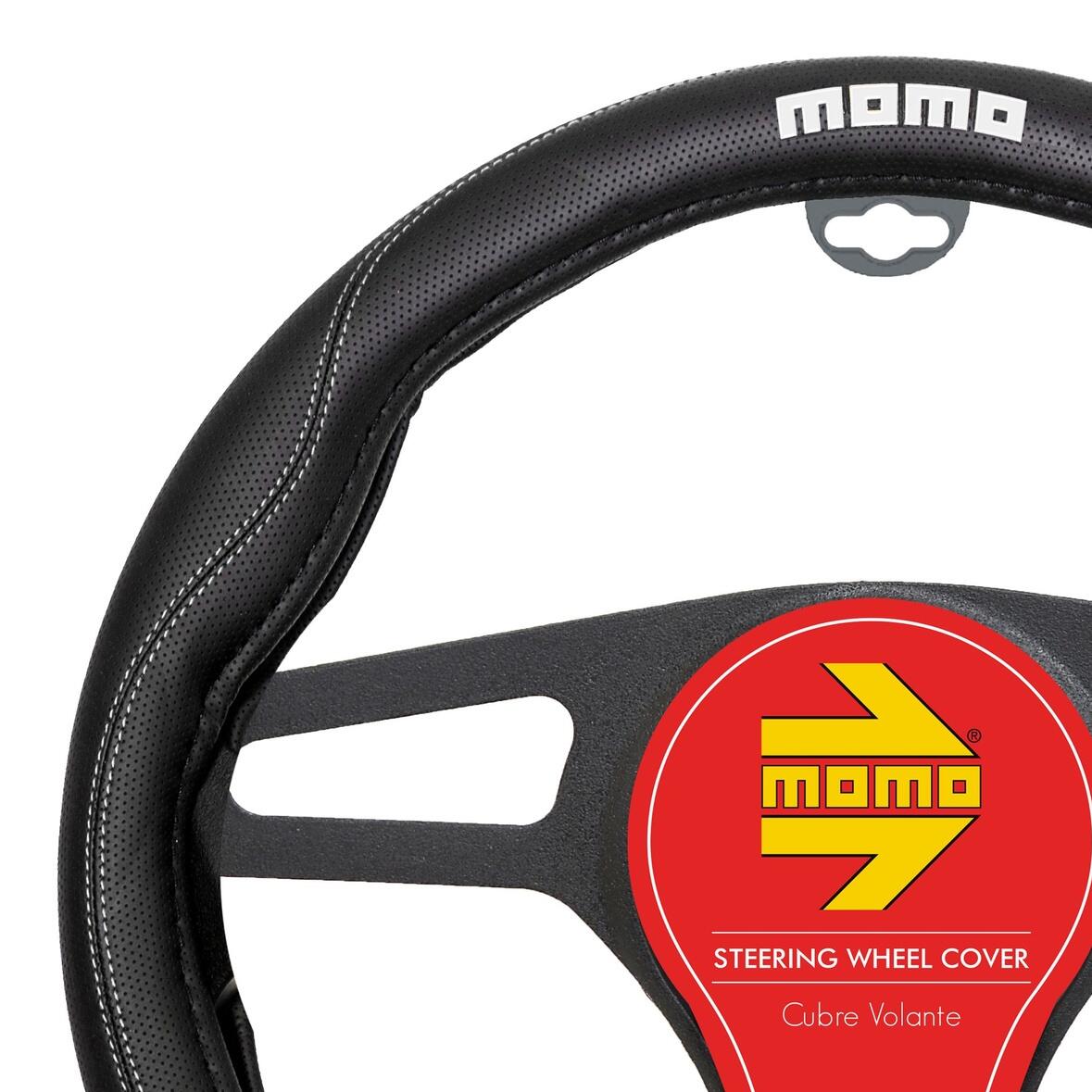 Husa volan MOMO Confort din piele ecologica, negru cu alb - eMAG.ro