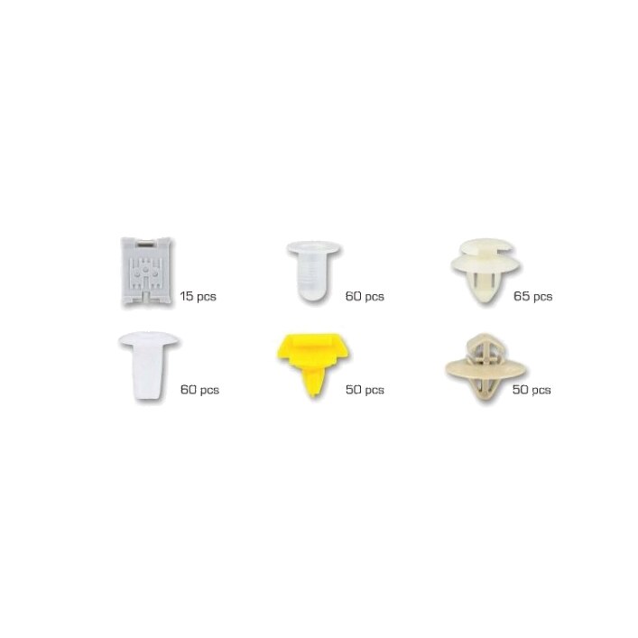 Set cleme fixare auto Asta, 300 piese, diverse tipuri, plastic ...