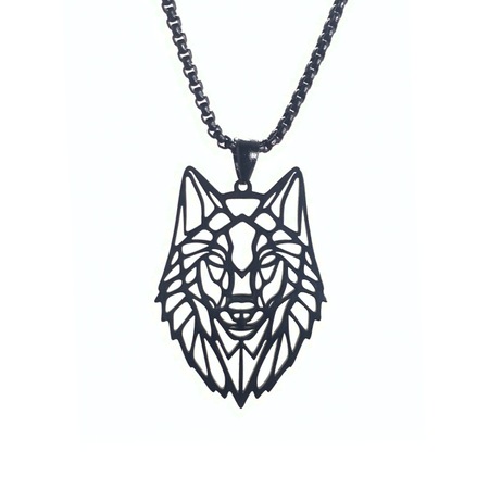 Lantisor cu pandantiv cap de Lup Geometric - eMAG.ro