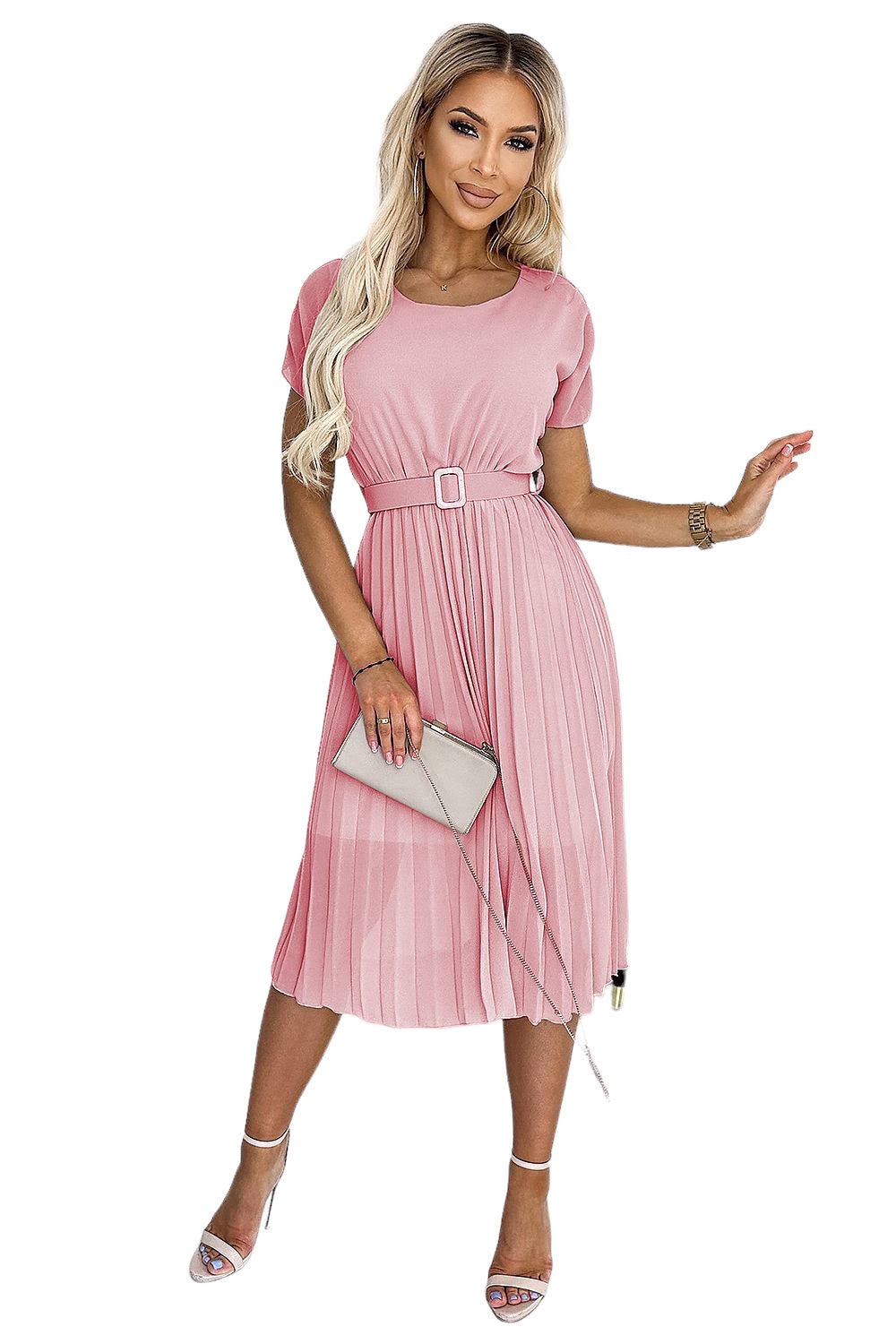 Rochie lunga, eleganta, culoare roz murdar, marime universala - eMAG.ro