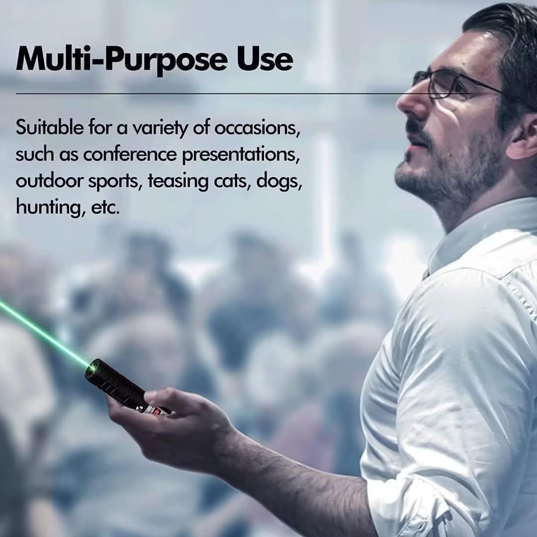 Lanterna cu laser pointer verde LED, Daladen, Aluminiu, Port USB, 150/ ...