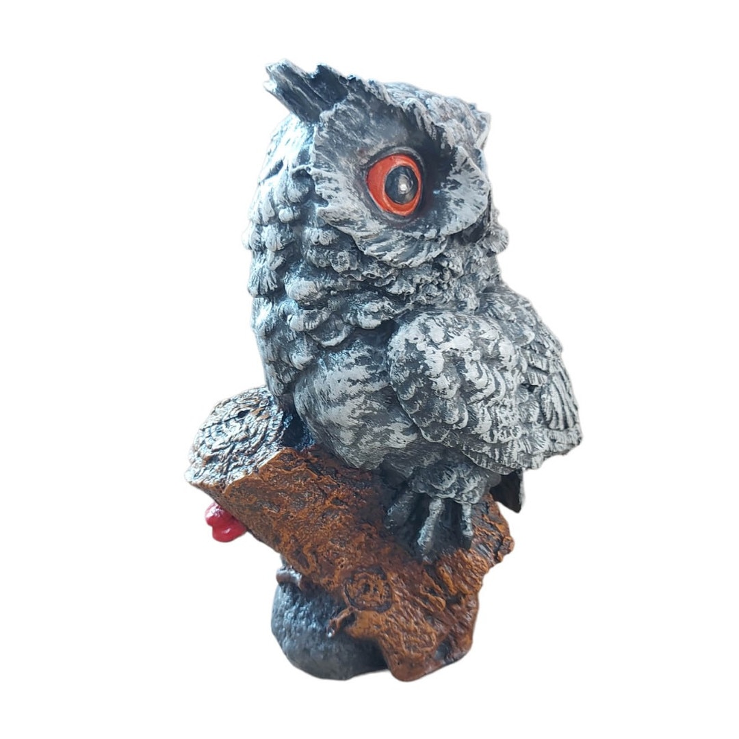 Bufnita asezata pe un trunchi de copac, Gri, 35 cm, JJ2428 - eMAG.ro