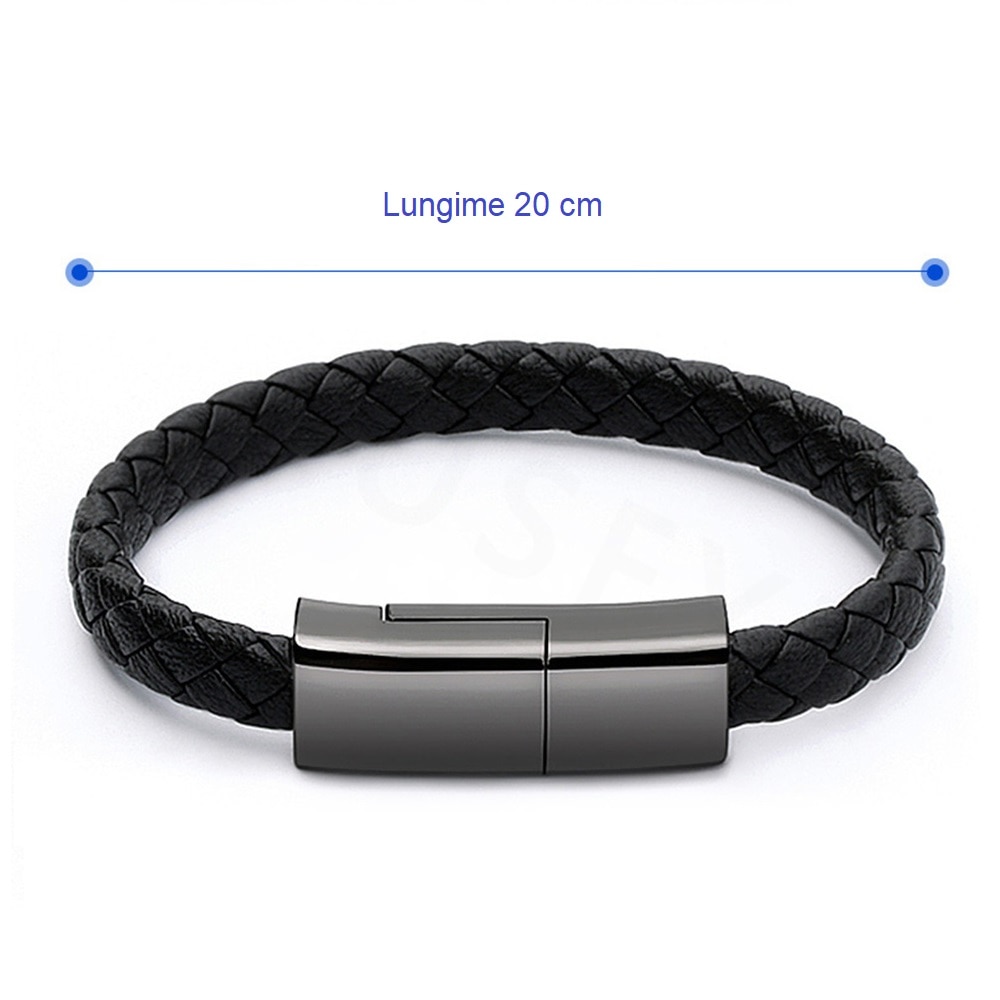 Cablu incarcare telefon tip bratara, Super Fast Charger, Type C, 20 cm ...