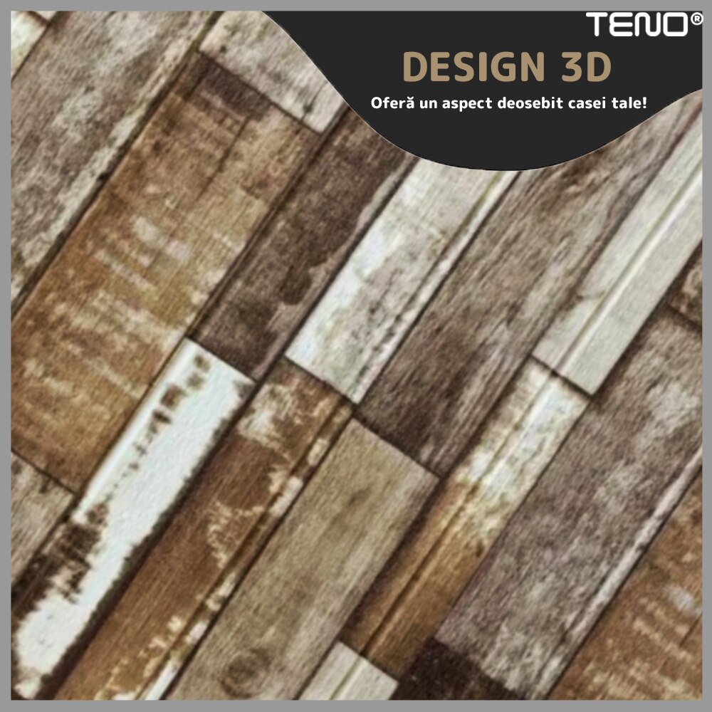 10x Teno® 3D Panel tapéta készlet, Fa Modell, öntapadós, vízálló ...
