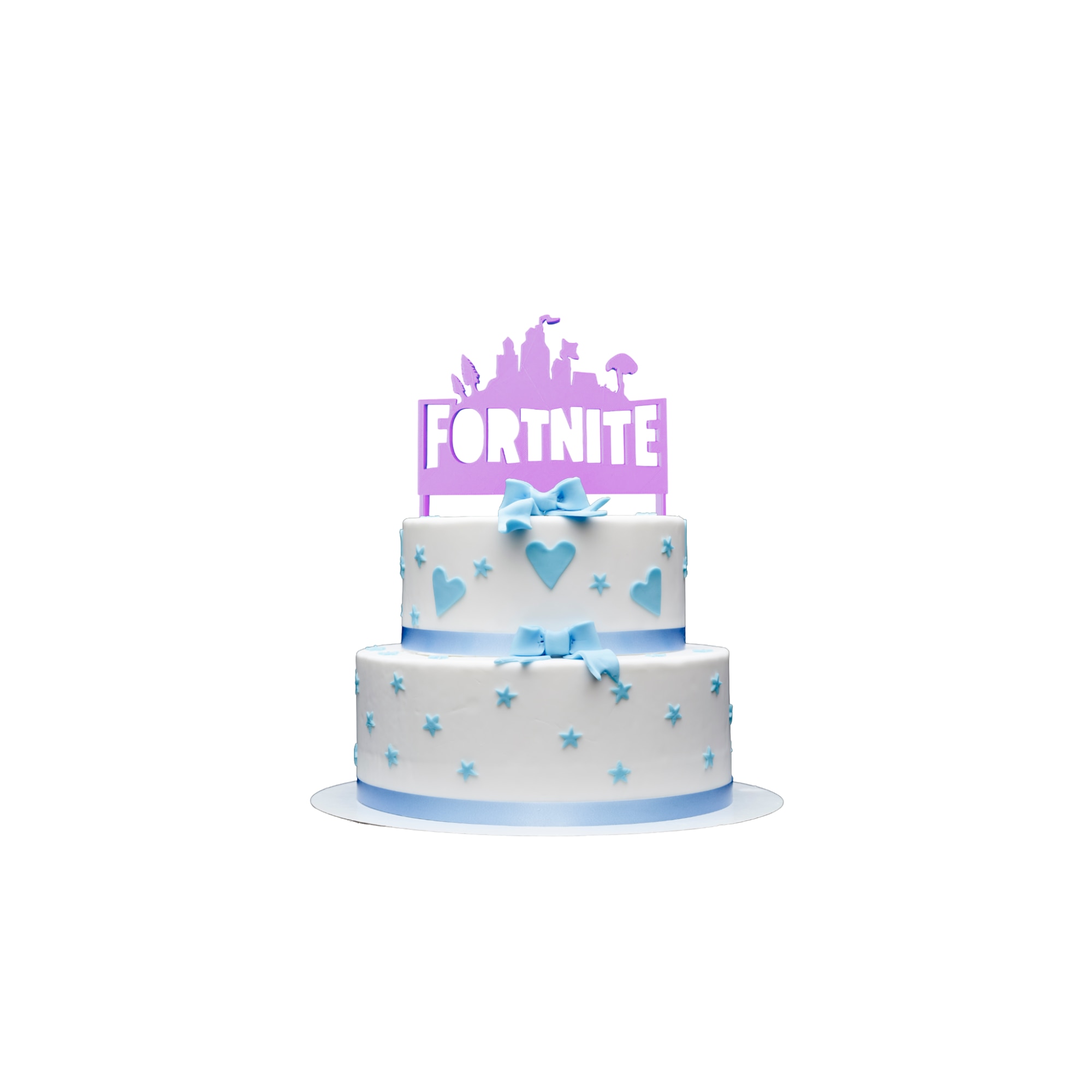 Decoratiune tort, "FORTNITE" topper game lover, 15 x 15,3 cm mov ...