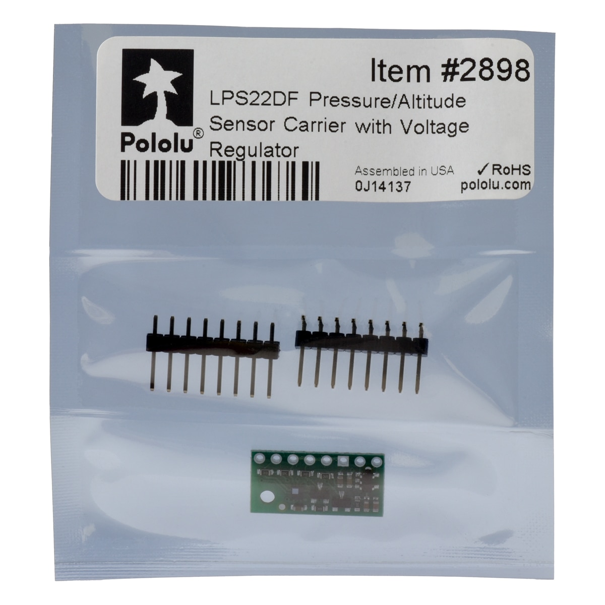 Сензор за налягане и надморска височина, Pololu, LPS22DF, с регулиране ...