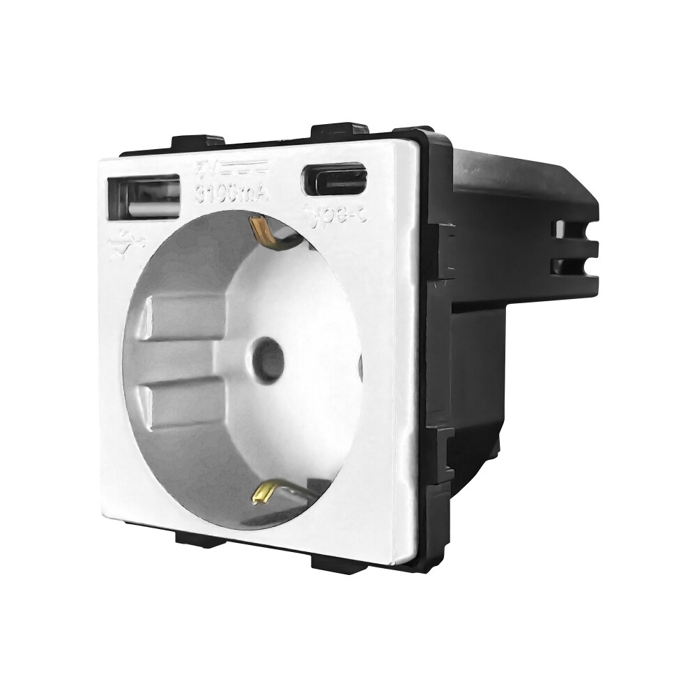 Modul Priza Simpla + USB-A + USB-C LUXION, Alb - eMAG.ro