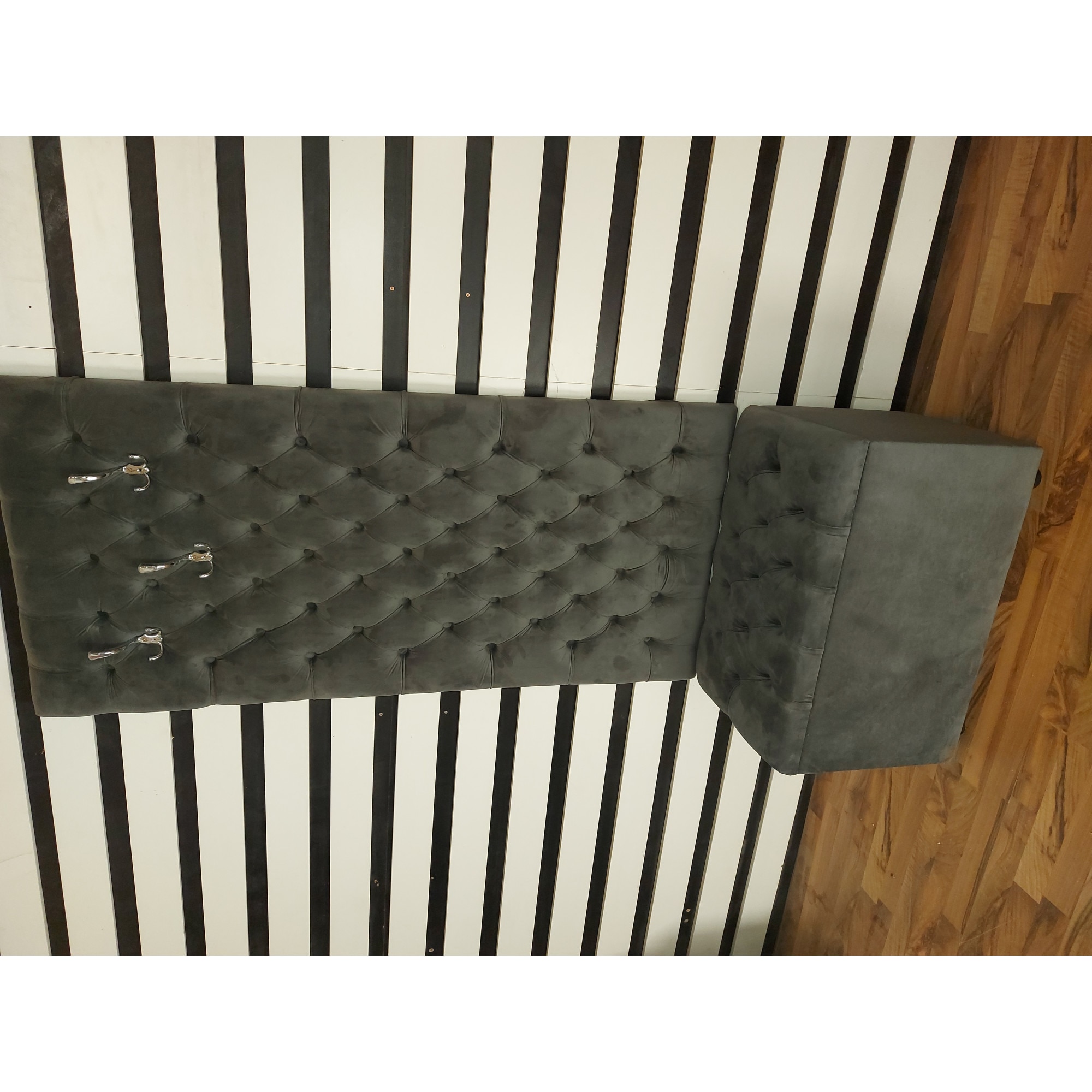 Set cuier si lada de depozitare tapitate, R&M, gri antracit, 80*200*6 ...