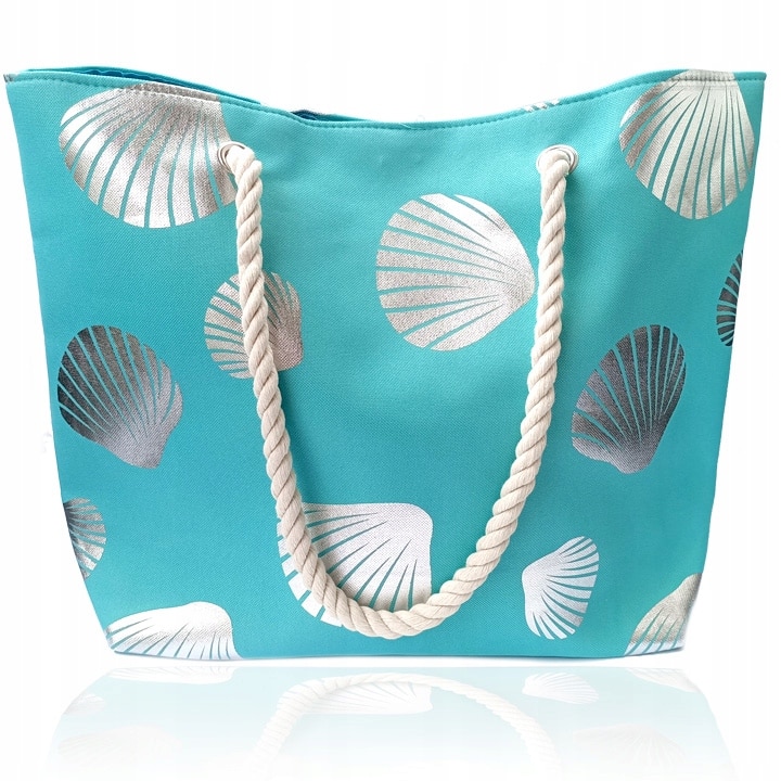 Geanta de plaja, Evena, Bumbac, Cu fermoar, Albastru - eMAG.ro