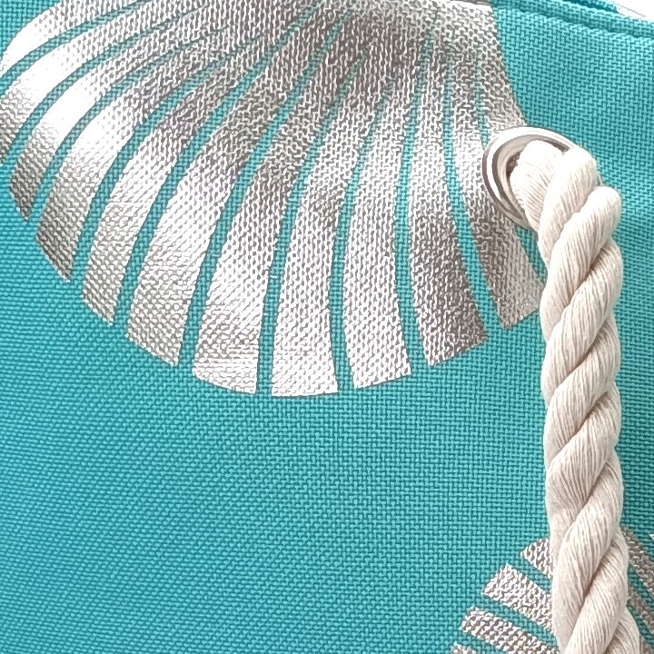 Geanta de plaja, Evena, Bumbac, Cu fermoar, Albastru - eMAG.ro