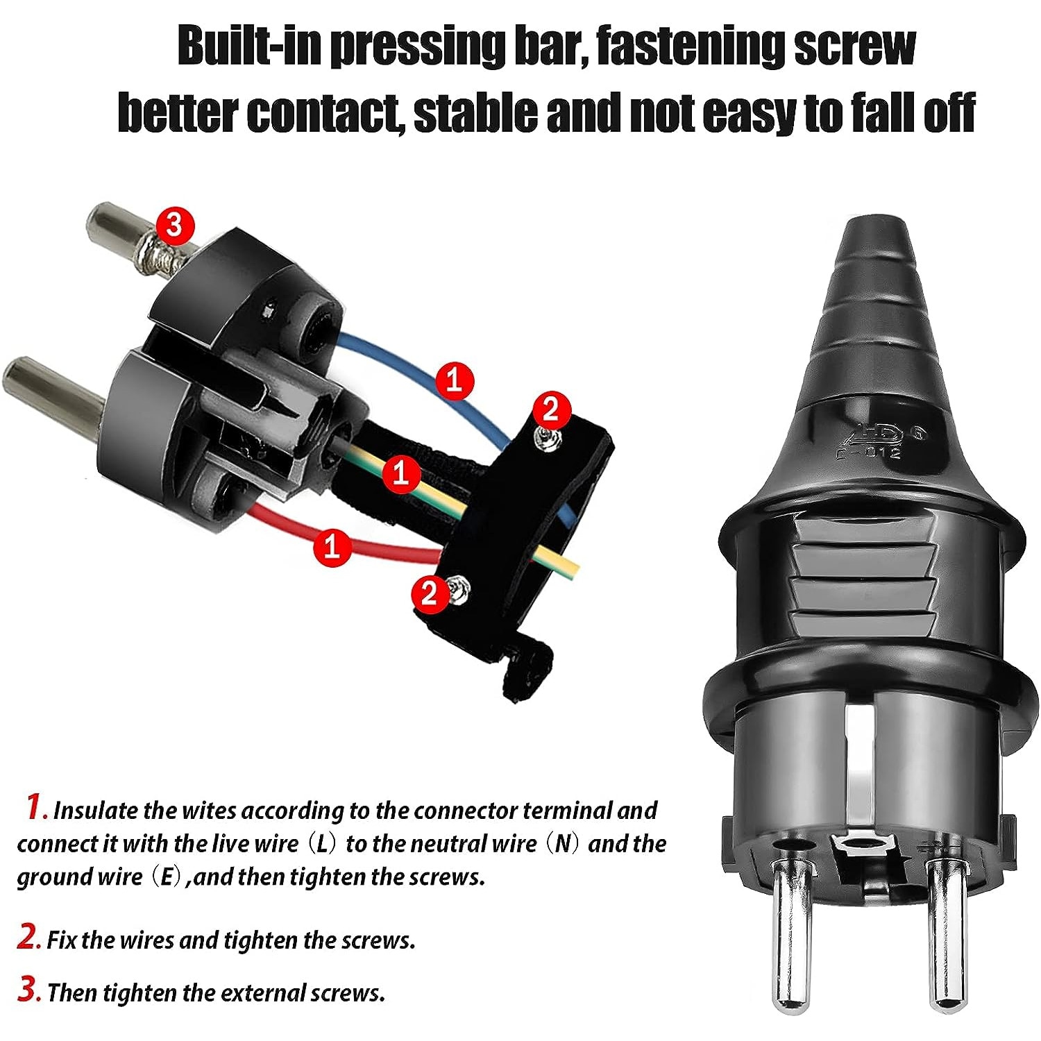 Set 3 stechere electrice masculin, Sunmostar, Cauciuc, 250 V, Negru ...