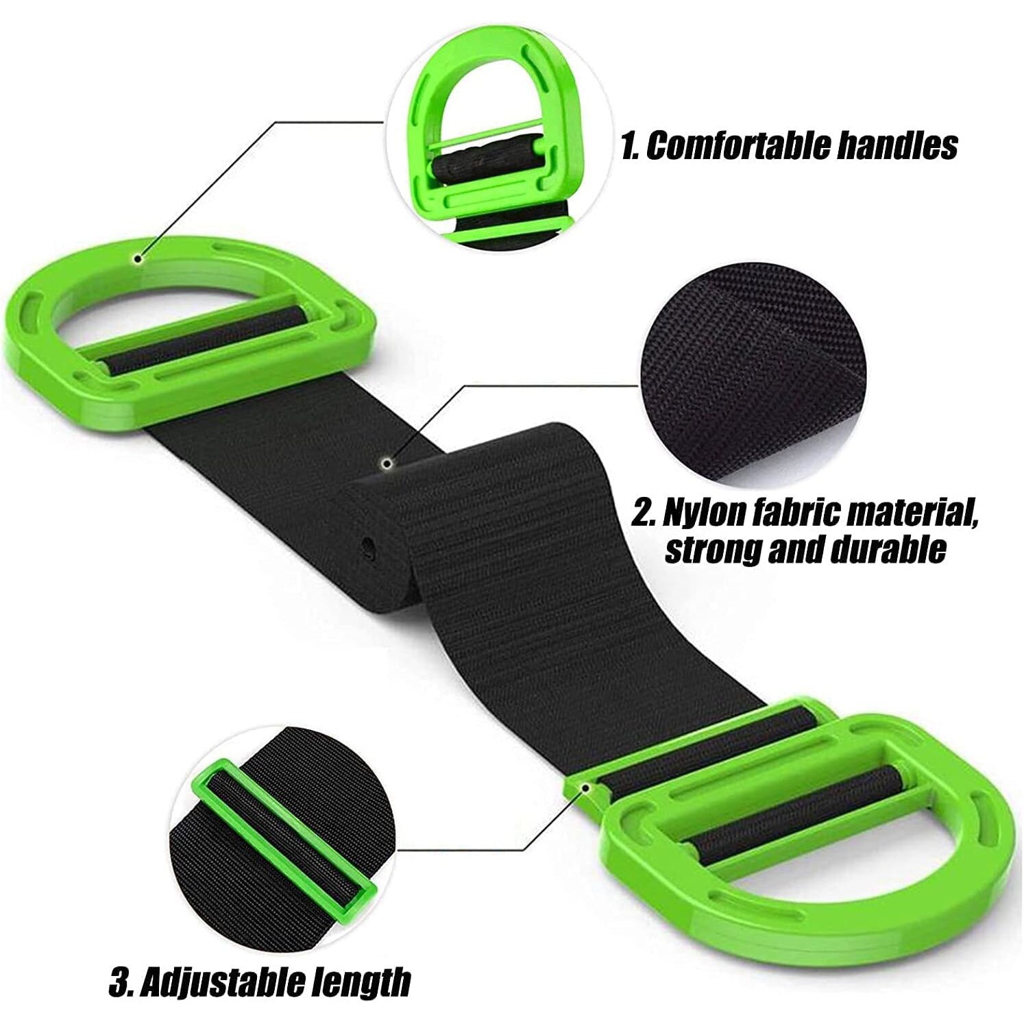 Set 2 chingi ridicare, 272.2 kg, 0.9-1.8 m, Negru/Verde - eMAG.ro