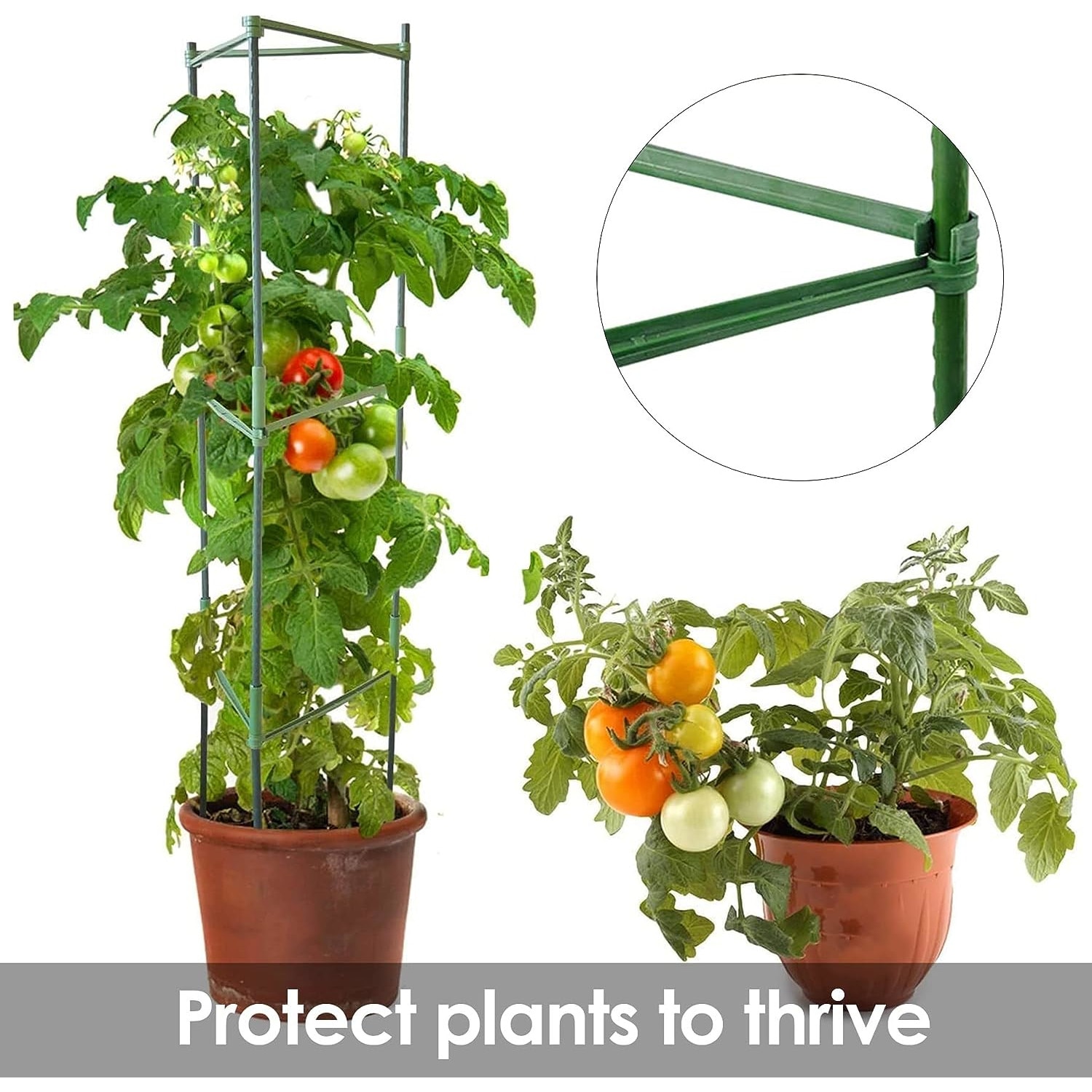 Set 30 suporturi pentru tija de spalier, Plastic, Verde - eMAG.ro