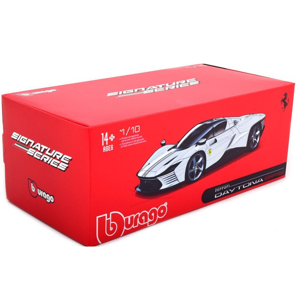 Macheta Ferrari Daytona SP3 alb - 1/18 Bburago Signature - eMAG.ro
