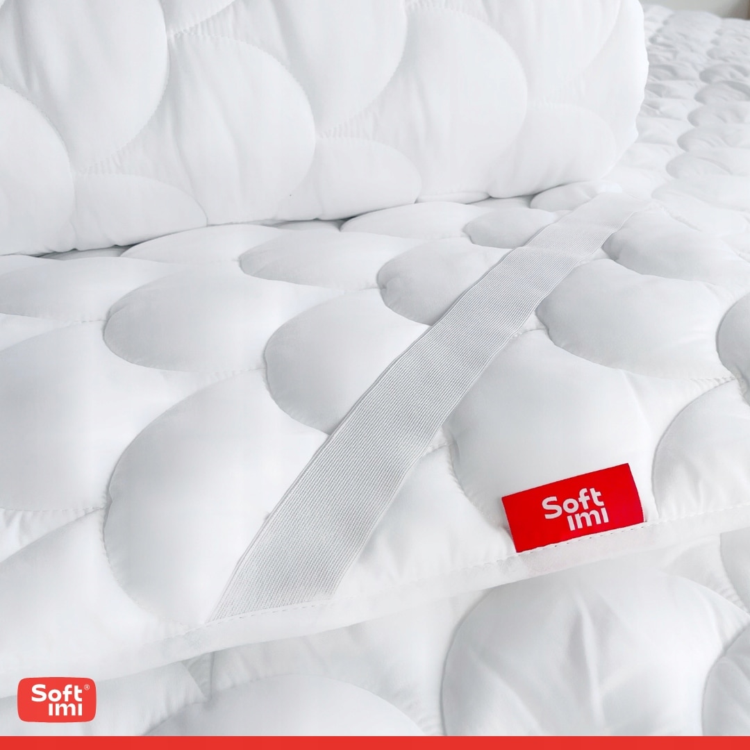 Topper saltea antialergic 100x200 cm alb, Softimi, husa detasabila ...