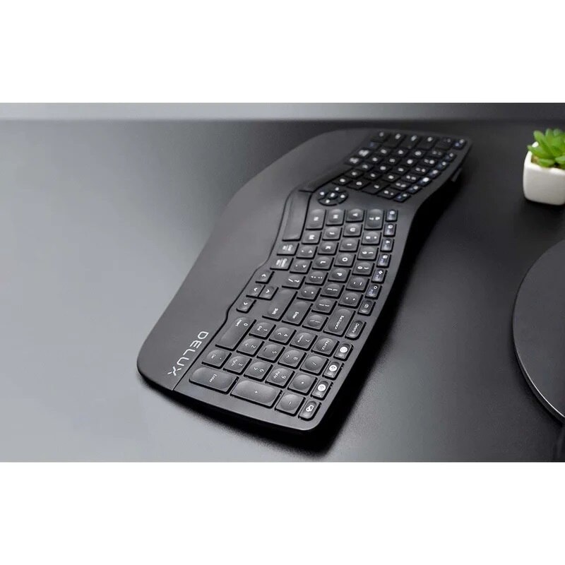 Tastatura, Delux, GM901D, 2.4G, BT3.0, Multimedia, Ergonomica, Negru ...