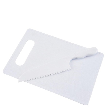 Set Tocator alimente + Cutit, Plastic/Polipropilena, Alb - eMAG.ro