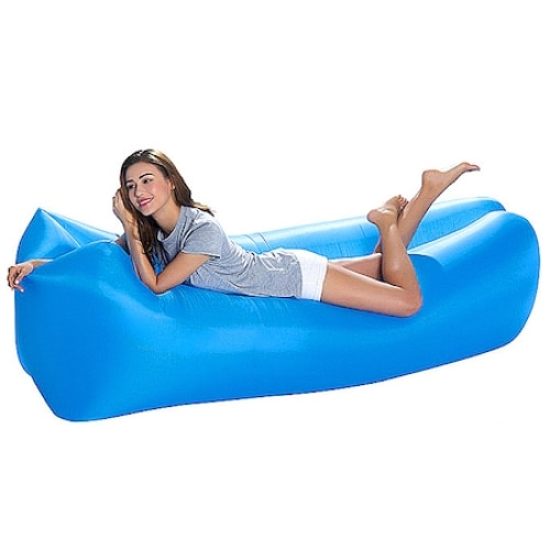 Scaun stil sezlong, gonflabil, prevazut cu rucsac pentru depozitare ...