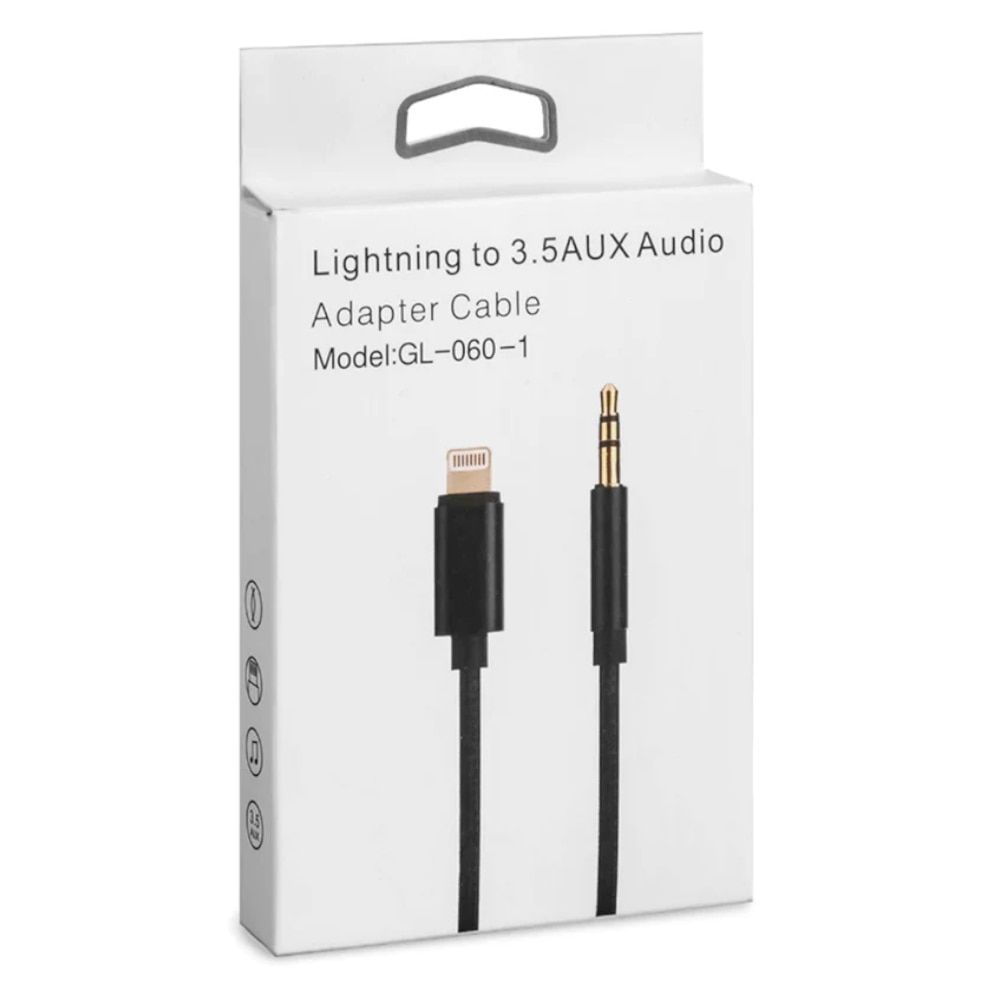 Zik Lightning - Aux Jack 3,5 mm-es adapterkábel, 1 m, fekete - eMAG.hu