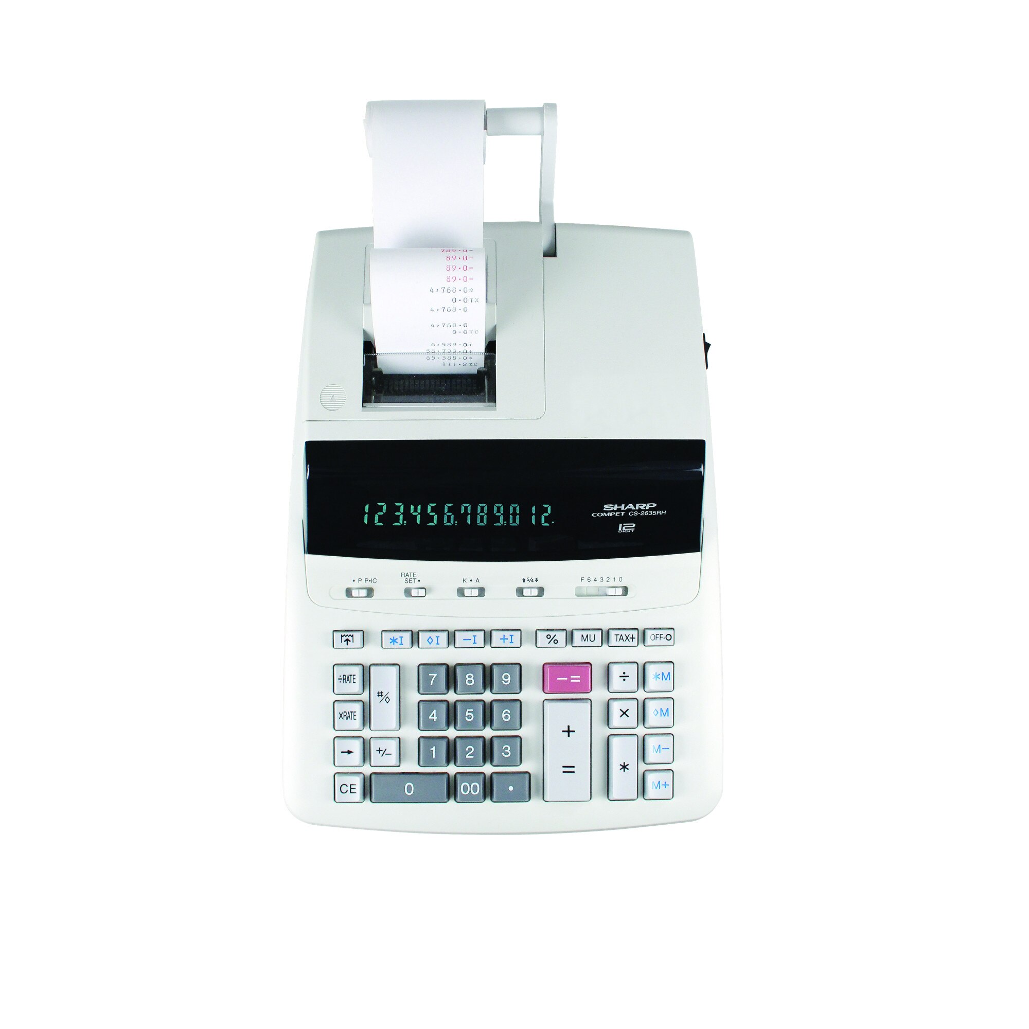Calculator SHARP SH-CS2635RHGYSE, Imprimanta, 220 V, 12 cifre, Alb ...