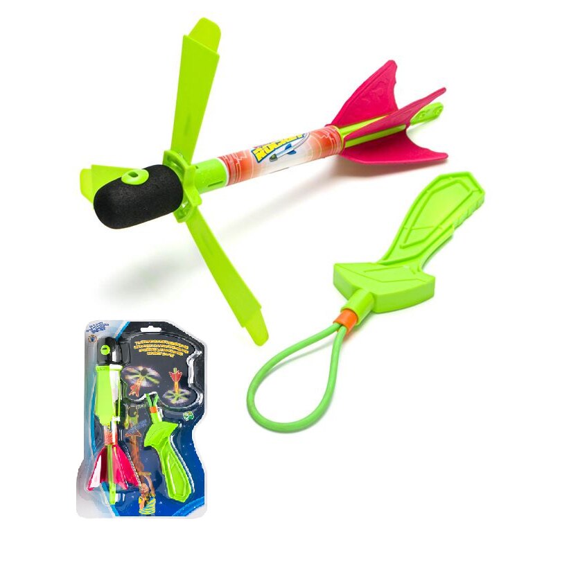 Racheta de Jucarie interactiva cu lansator verde neon, LED, emite ...