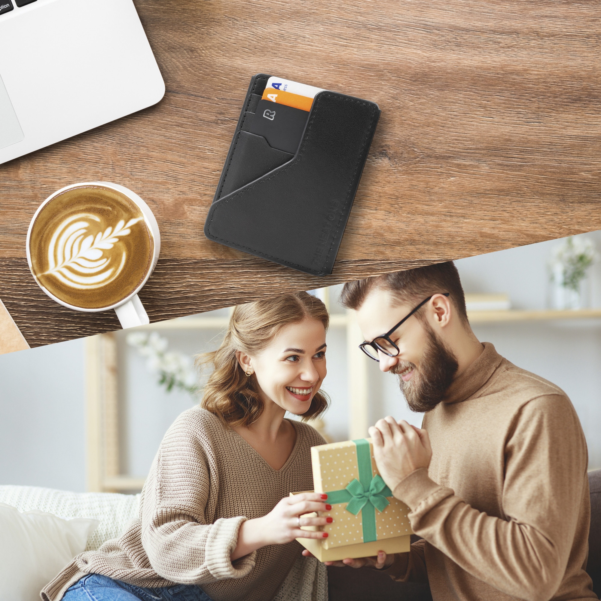 Portofel din Piele cu protectie NCF, design slim incapator, Potrivit ...