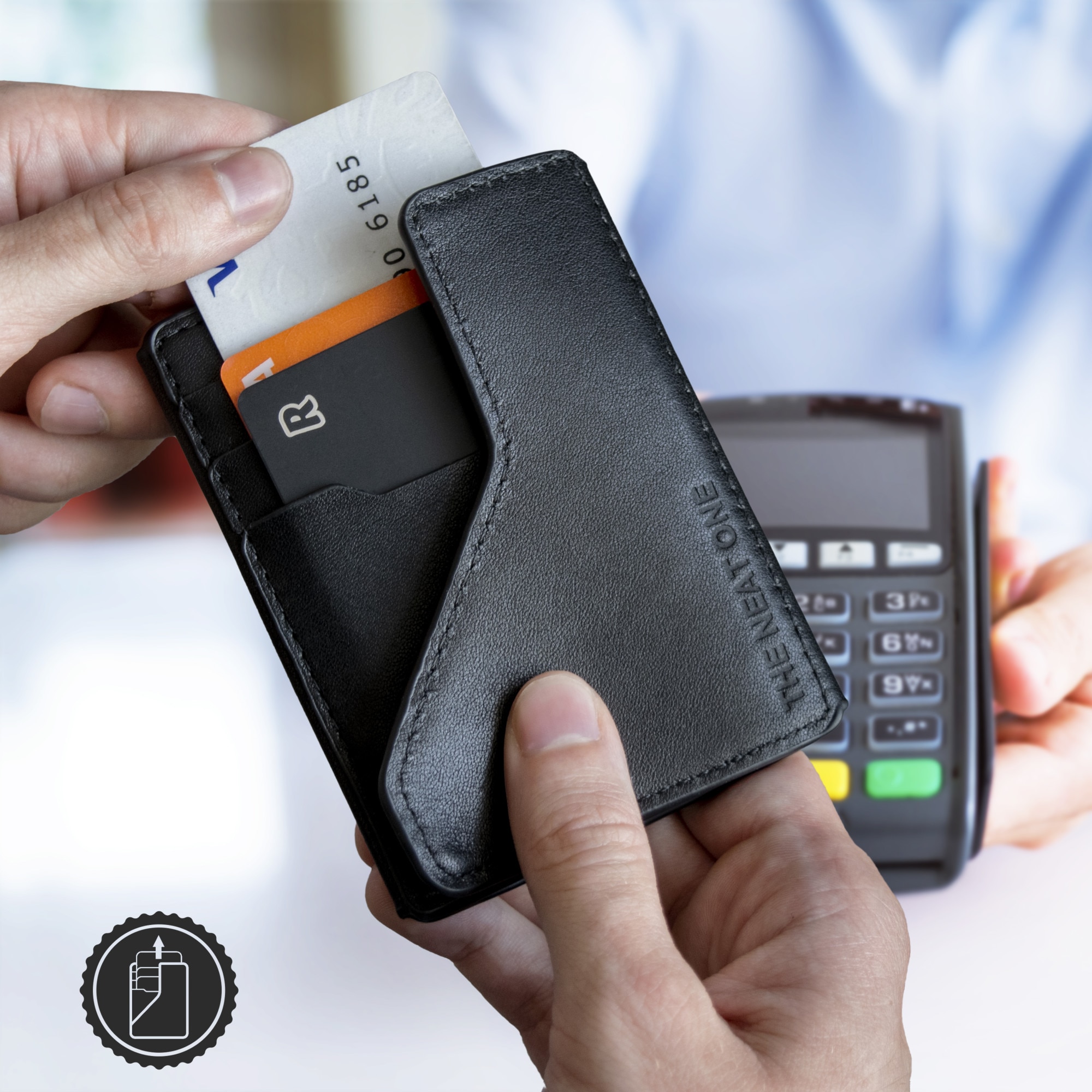 Portofel din Piele cu protectie NCF, design slim incapator, Potrivit ...