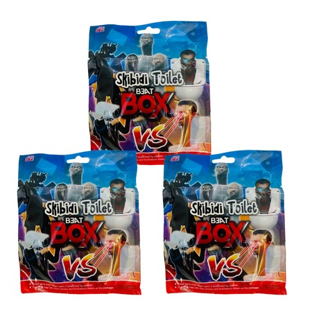Kit 3 plicuri Skibidi toilet Beat box, cu figurina si cartonase ...