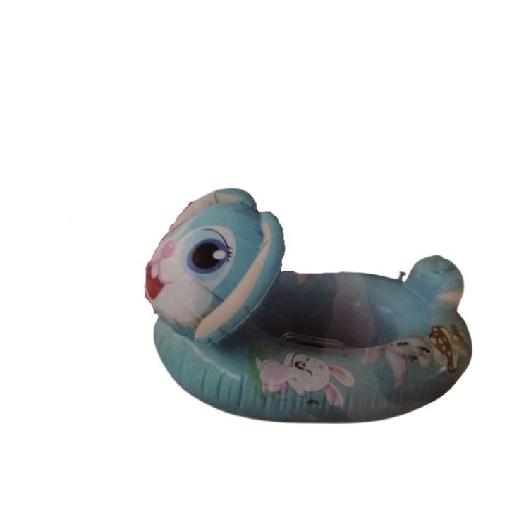 Colac apa, stil barcuta, gonflabil, 65x57 cm, iepuras, albastru - eMAG.ro