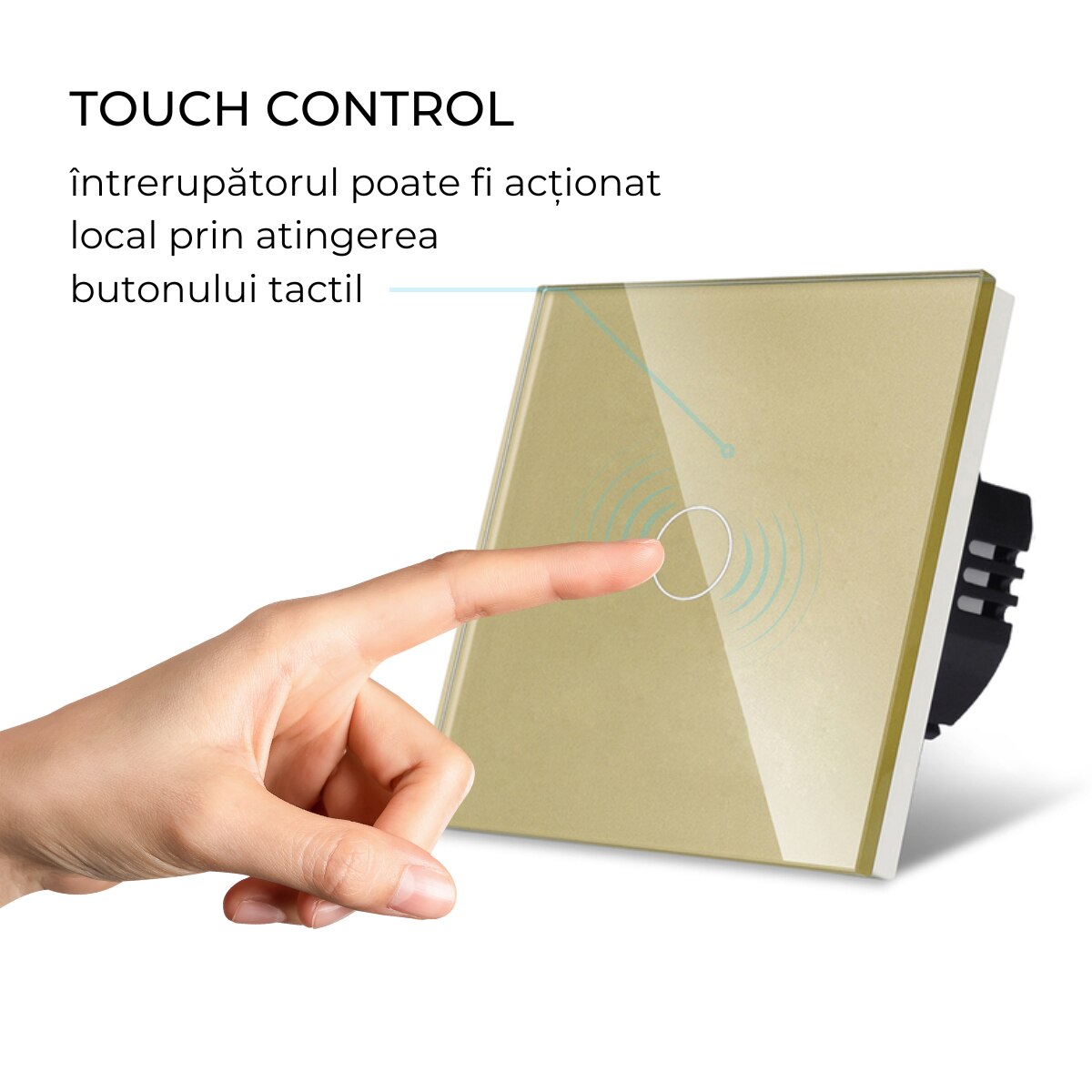 Intrerupator smart cu touch, Wi-Fi, Bluetooth, Control vocal, Smart ...