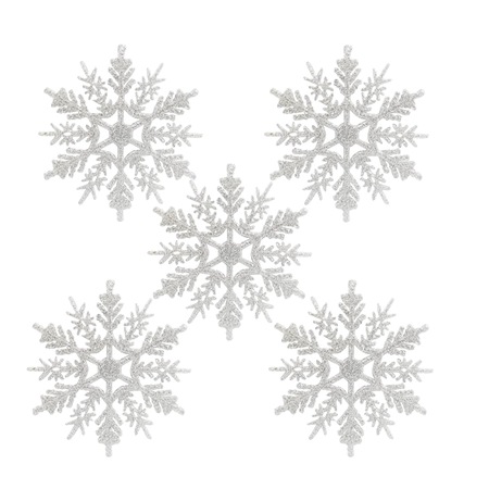 Set 24 fulgi de zapada Naler, plastic, alb, 10,5 x 10,5 cm - eMAG.ro