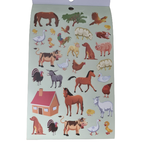 Album de stickere, model animale ferma, 6 pagini - eMAG.ro