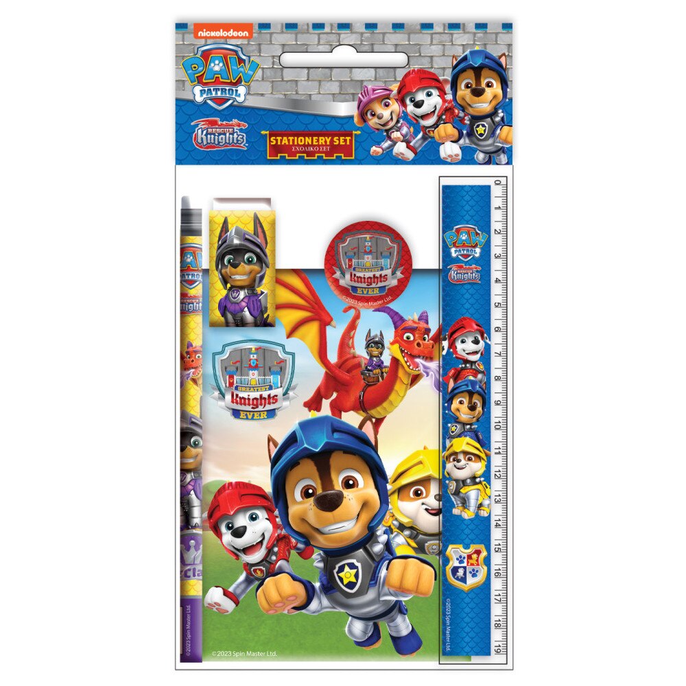 Set rechizite scolare, 5 piese, Knights, Paw Patrol - eMAG.ro