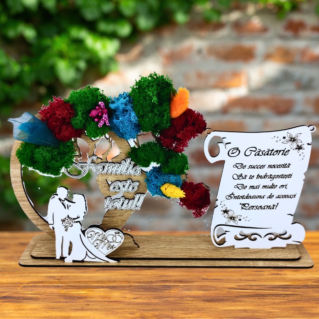 Tablou cu licheni stabilizati naturali personalizat, cadou pentru ...