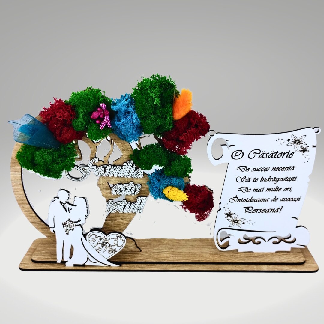 Tablou cu licheni stabilizati naturali personalizat, cadou pentru ...