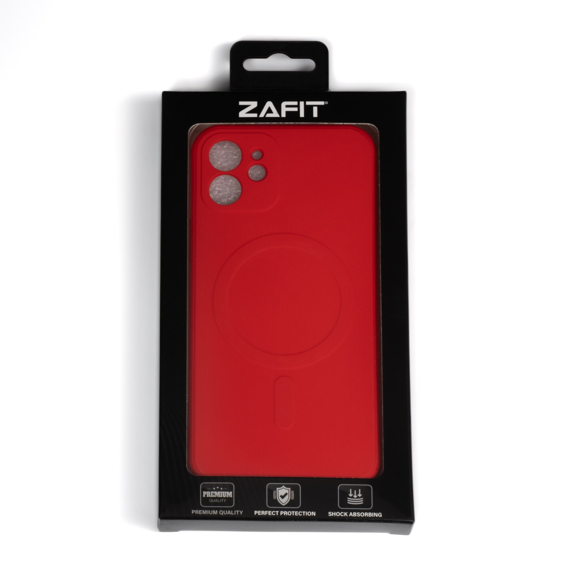 Кейс за iPhone 12 ZAFIT®, с Magsafe зареждане, Силиконов, Червен - eMAG.bg