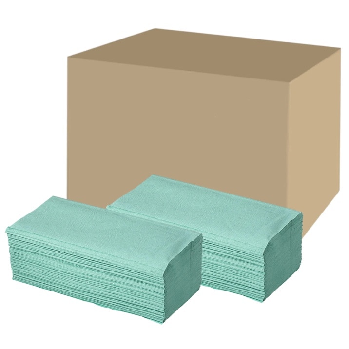 Prosoape pliate verzi, 1 strat, Horeca, Bax 20 pachete x 200 foi - eMAG.ro
