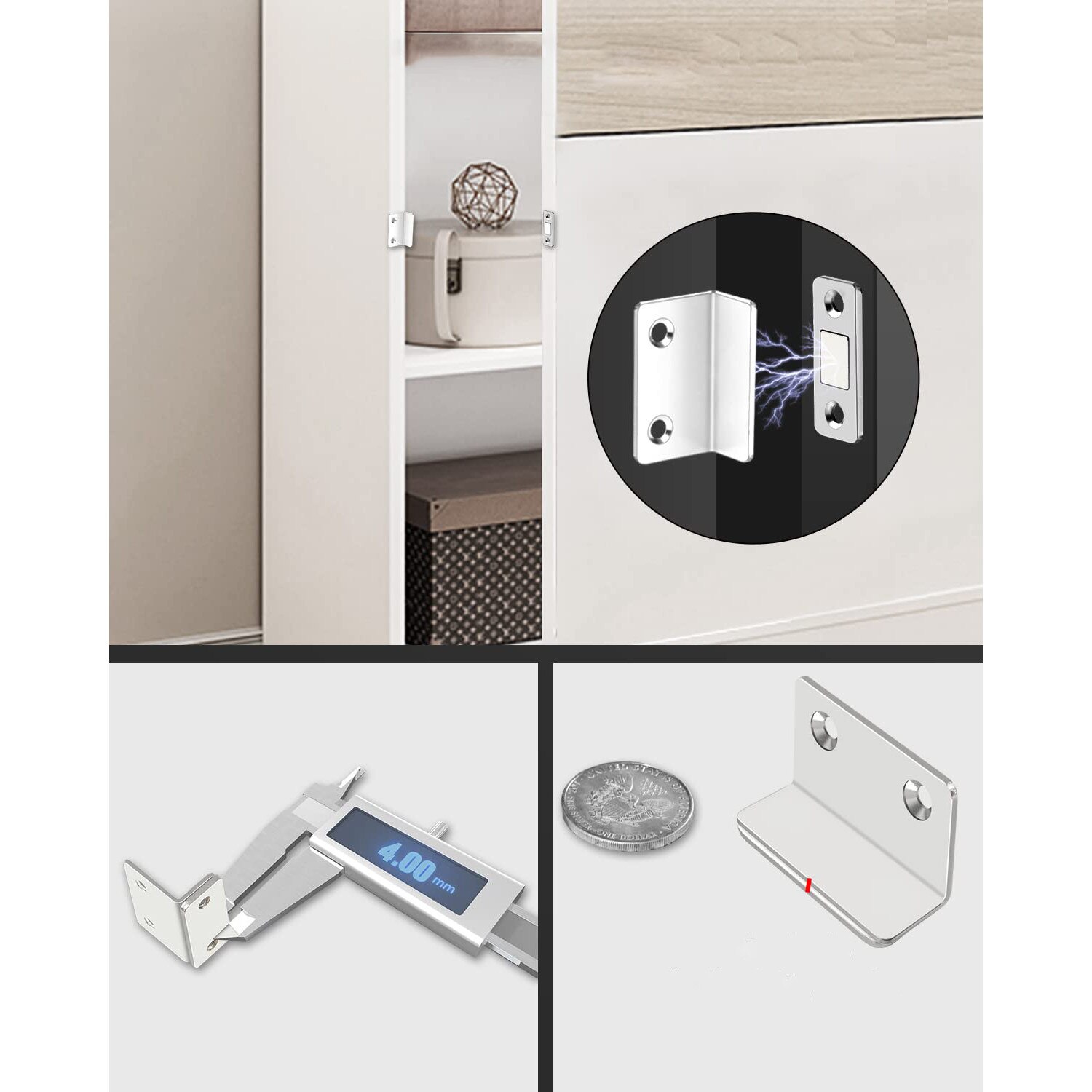 Set de 4 inchizatoare magnetice, ijoynewk®, cu suruburi incluse pentru ...
