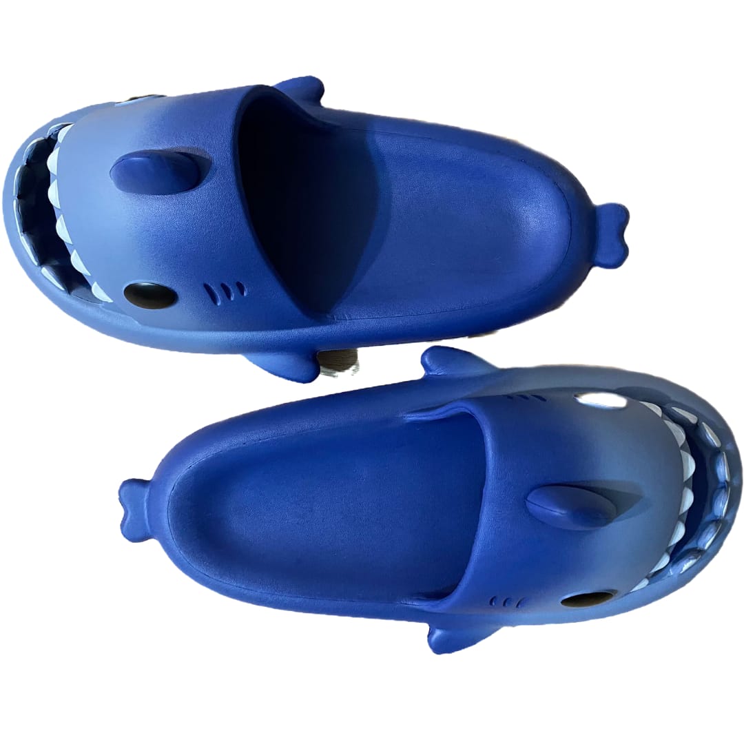 Papuci rechin unisex, talpa groasa 4 cm antiderapanta, Albastru, vara ...