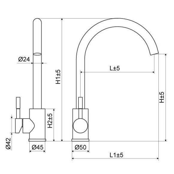 Baterie de bucatarie inox es.3508.AE, Slovarm - eMAG.ro