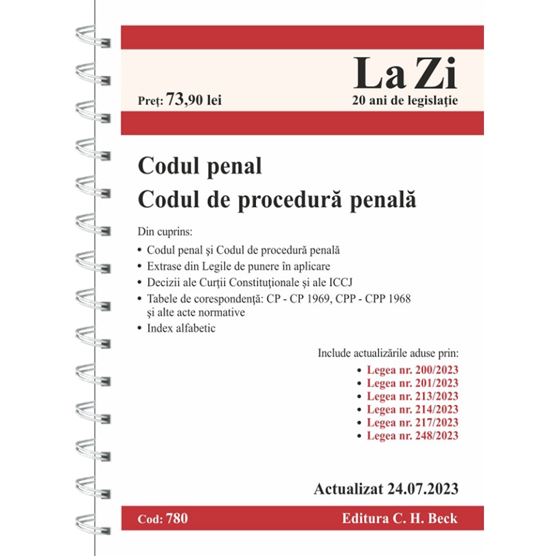 Codul Penal Si Codul De Procedura Penala Act. 24 Iulie 2023 Ed ...