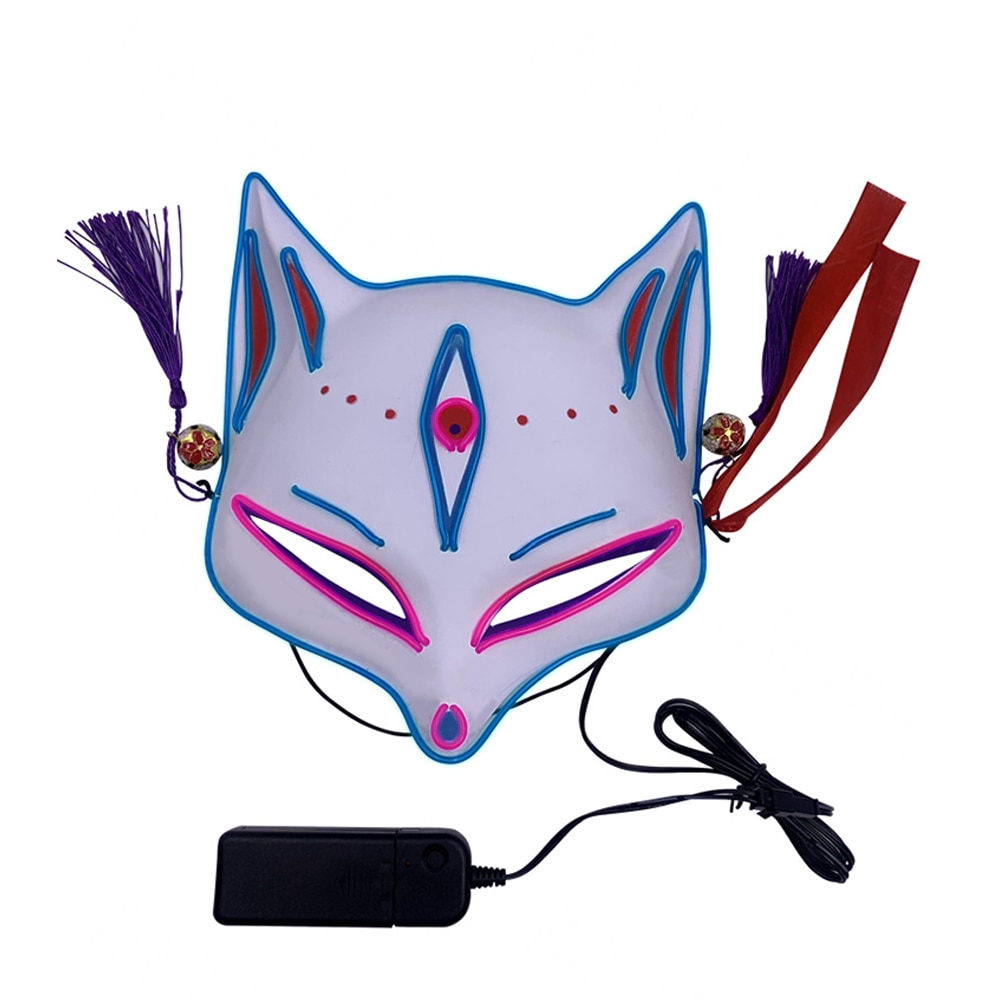 Set masca de vulpe, 2 bratari luminoase in culori aleatorii, S&Z ...