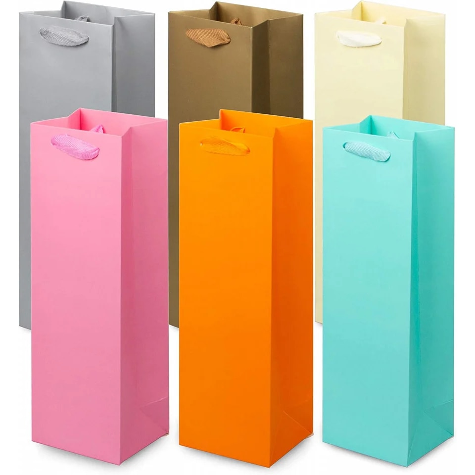 Set 12 pungi pentru sticle de vin Anzon Mories, carton, multicolor, 11 x 9 x 35 cm - eMAG.ro