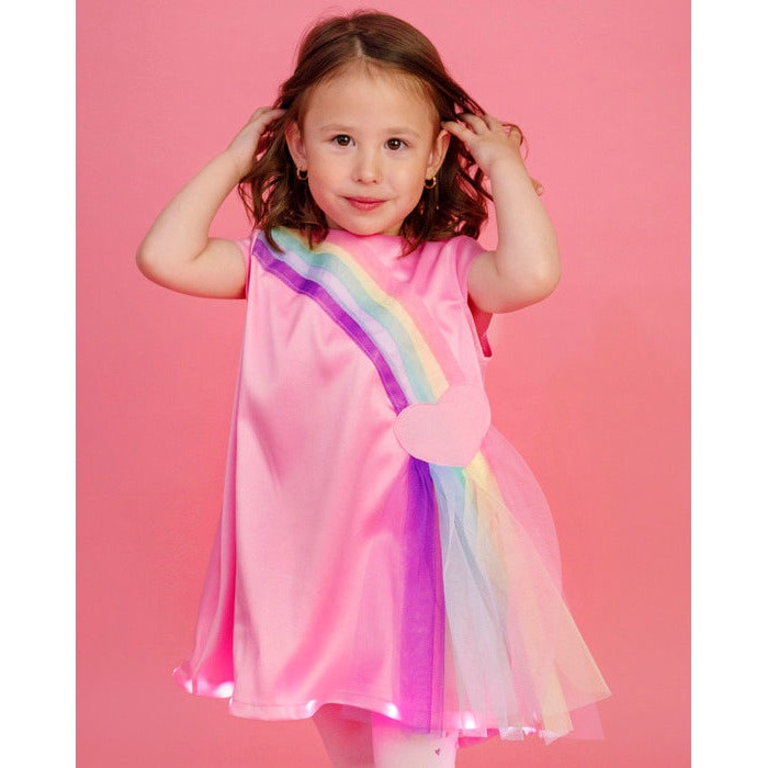 Rochita cu Luminite, Acadea Curcubeu, Roz, 110-116cm - eMAG.ro
