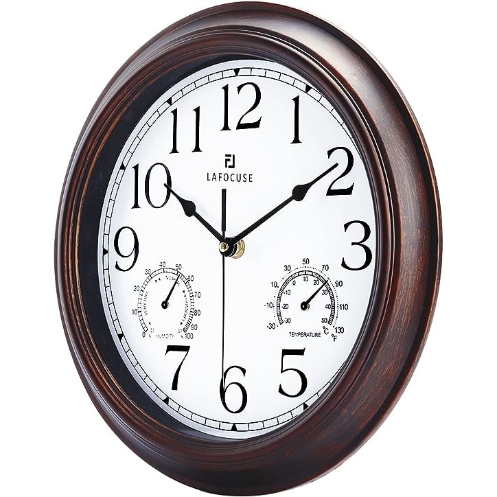 Ceas de Perete Vintage Lafocuse, Termometru si higrometru Integrat, 30 ...